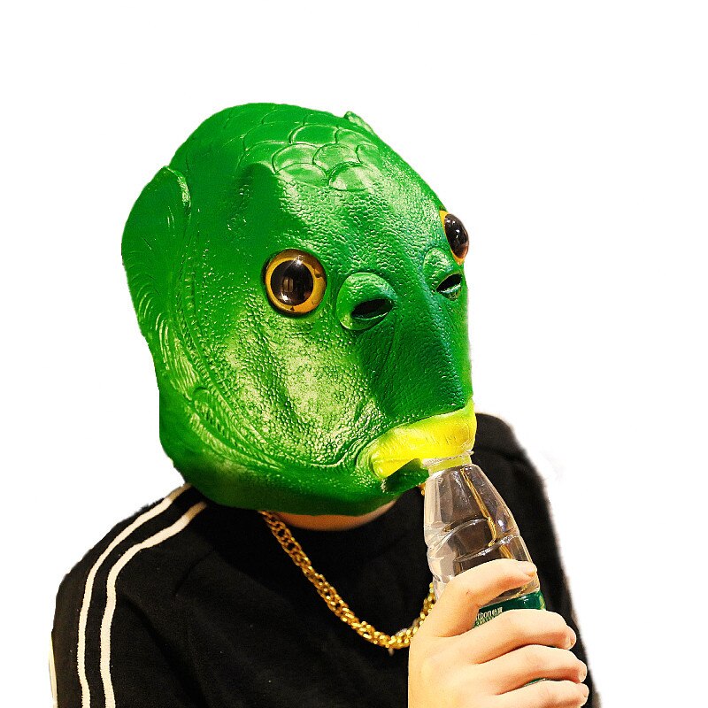 Creativity Funny Weird Fish Green Fish Mask Latex ... – Vicedeal