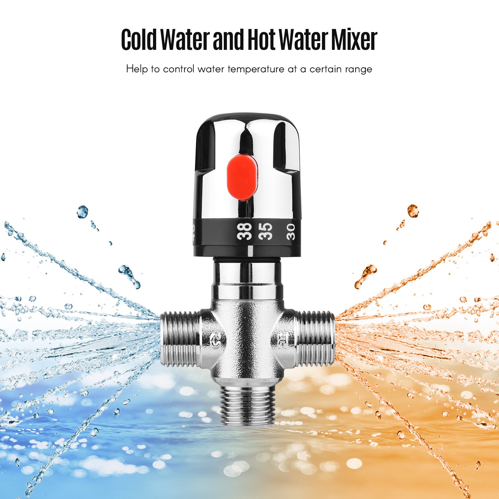 Brass Thermostatic Mixing Valve Silver Plating Bat... – Grandado