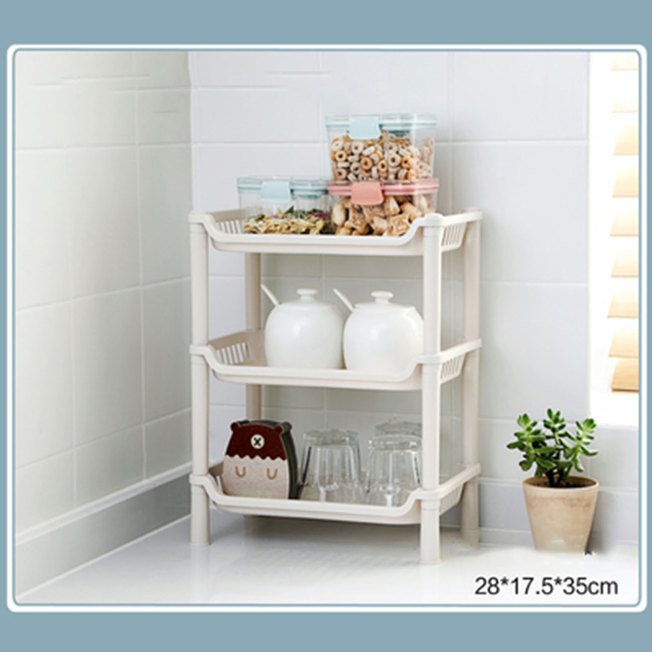 3 Layer Bathroom Shelf Organizer Corner Storage Ra... – Grandado
