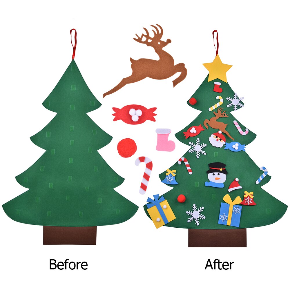 Felt Christmas Tree Set with Ornaments Diy Hanging... – Grandado