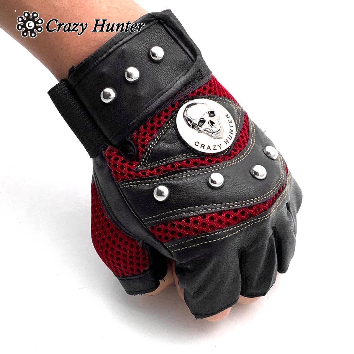 Skull Studded Gloves Punk Motorcycle Car Biker Men... – Grandado
