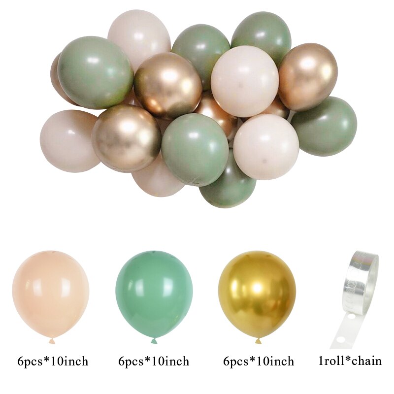 19pcs Bean Green Latex Balloons Garland Arch Kit B... – Vicedeal