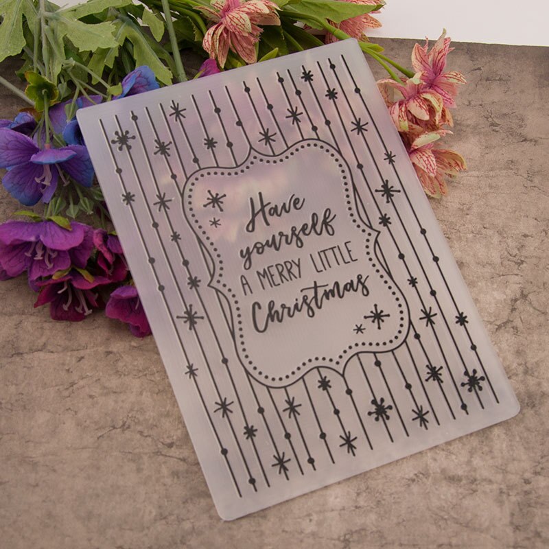 Merry Christmas Frame PLASTIC EMBOSSING FOLDER DIY... – Grandado