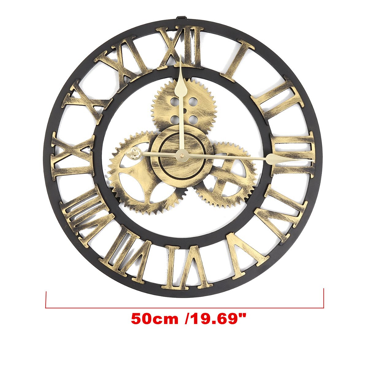 3D Round Vintage Wall Clock 19 inch Large Roman Nu... – Grandado