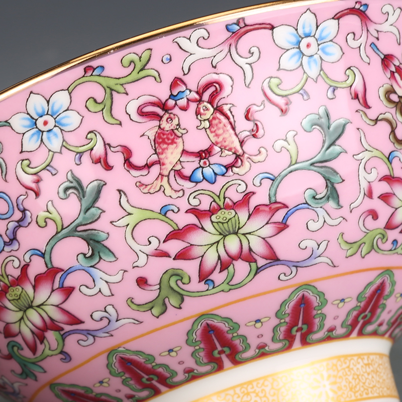 Enamel Porcelain Bowl Painted Gold Eight Treasure ... – Grandado