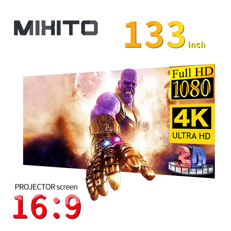 Mixito 16:9 Projector Eenvoudige Gordijn 133 Inch ... – Grandado