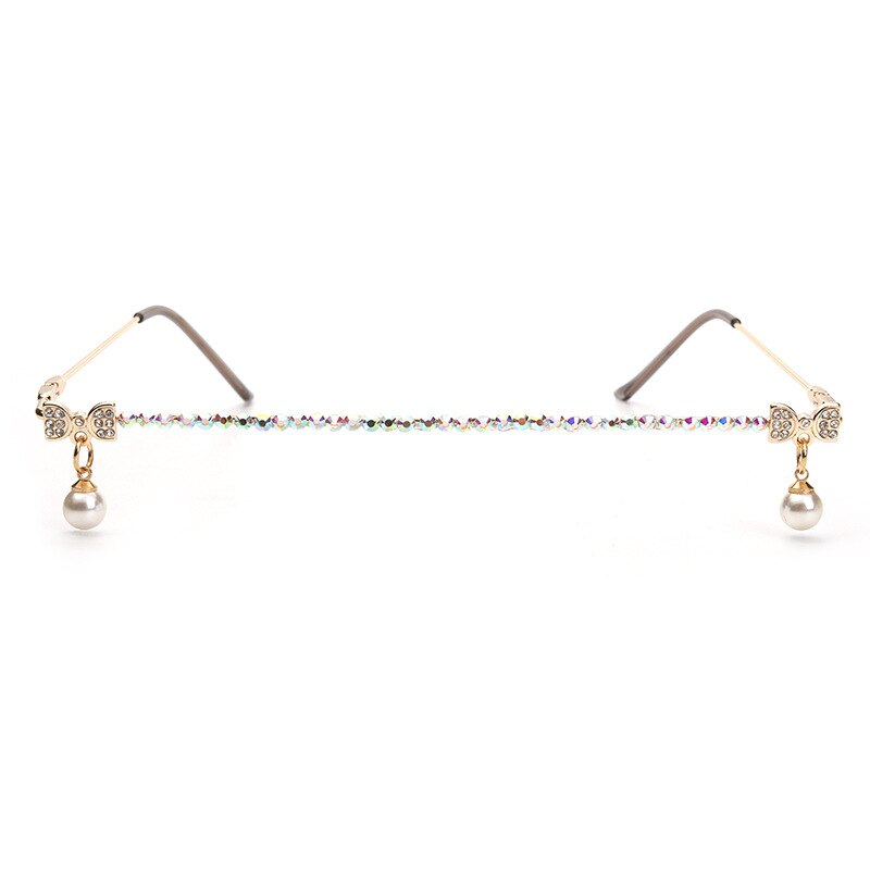 One Piece Diamond Eyeglasses Frames Women Pearl Ha... – Vicedeal