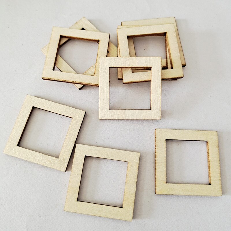 100PCS Wood Slices Ornaments Hexagon Square Flower... – Vicedeal