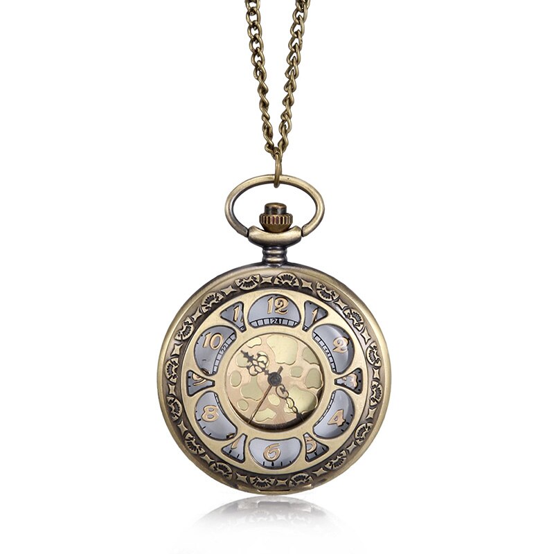 1pc Men Women Quartz Pocket Watch Floral Petal Car... – Grandado