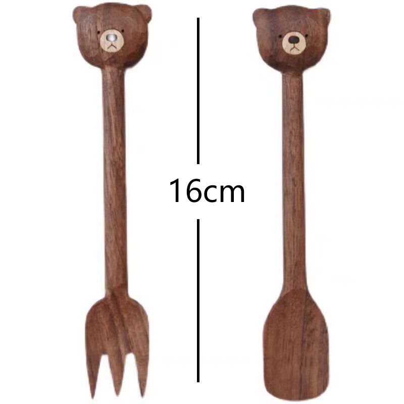 1pc Wooden Spoon Cute Animal Walnut Coffee Spoon C... – Vicedeal