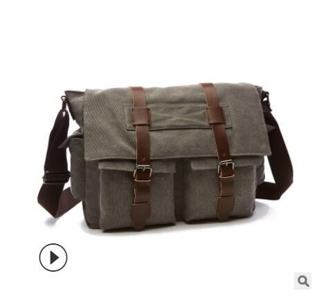 Men Canvas Messenger Bag Casual Man Shoulder Bag M... – Grandado