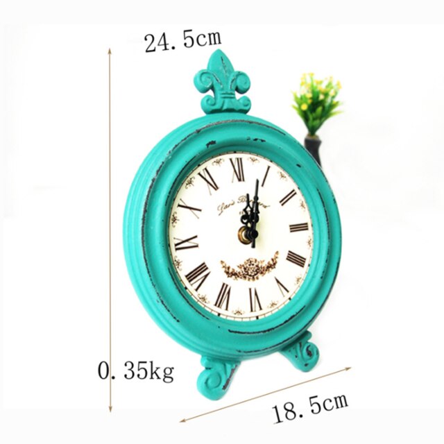 Vintage Wood Clock Table Alarm Clock Rural Style R... – Grandado