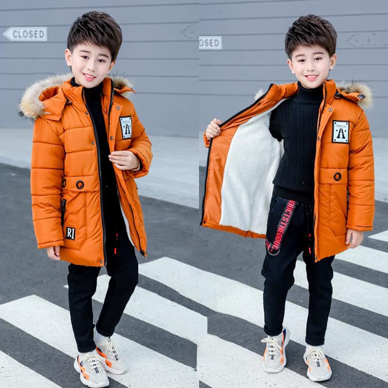 Winter Down Cotton Hooded Jackets Boy Warm Thick C... – Grandado
