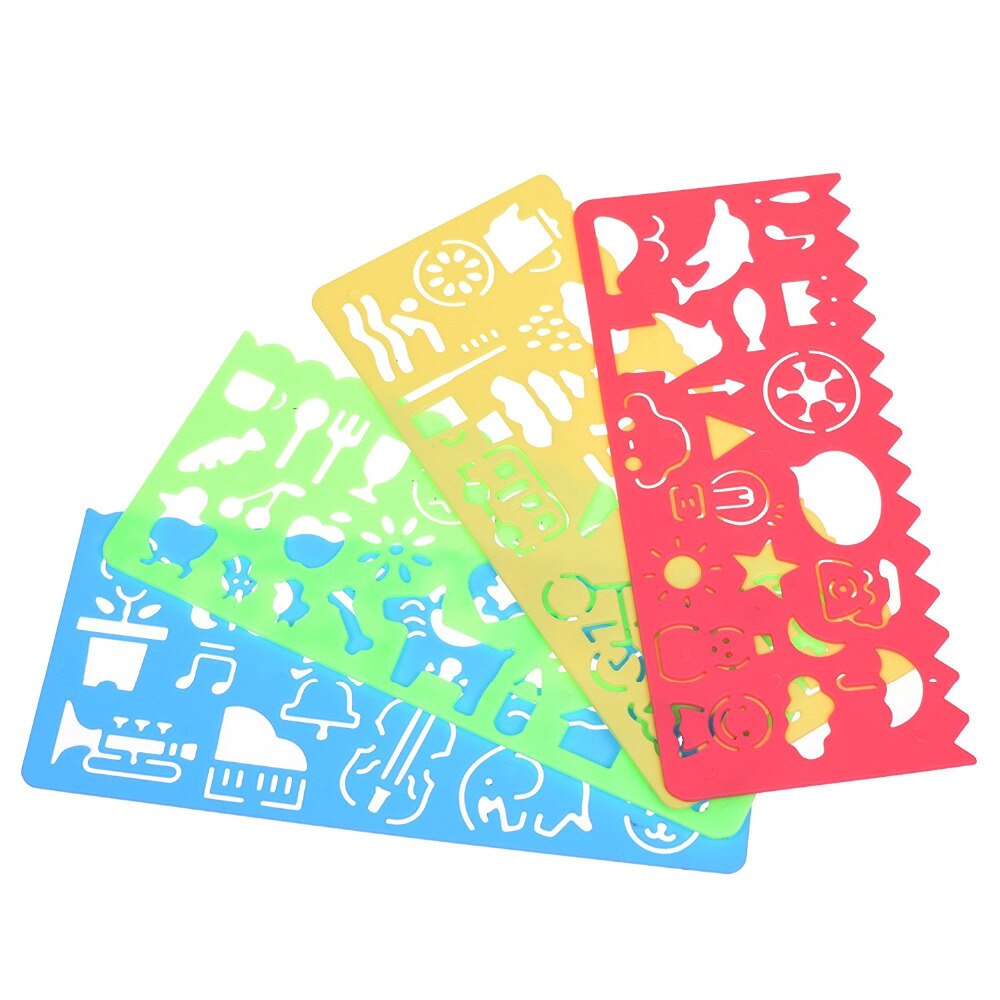 XRHYY Set of 4 Plastic Drawing Stencils, Drawing D... – Grandado