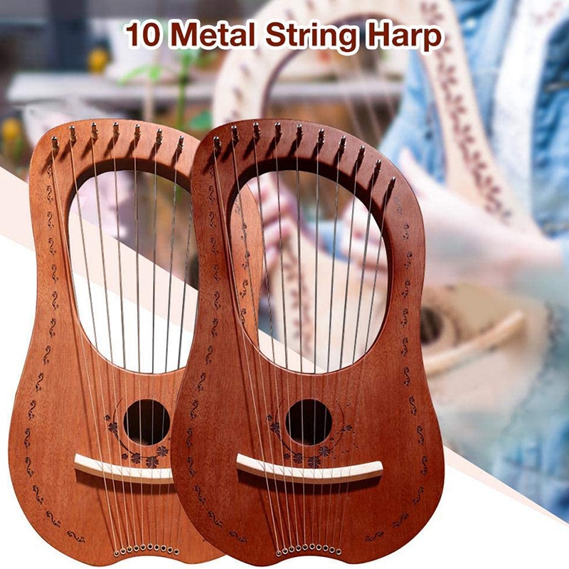 Lyre Harp 10 String Harp Portable Small Harp with ... – Vicedeal