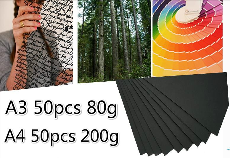 50 stks A3/A4 zwart karton papier handleiding kart... – Vicedeal