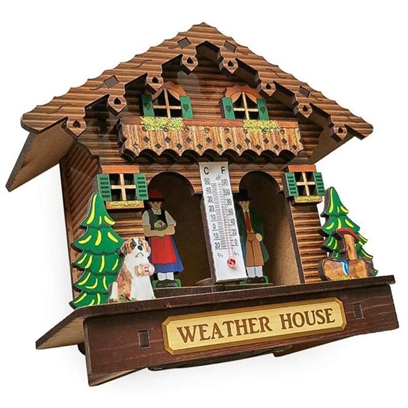Weather House Forest Weather House with Man and Wo... – Grandado