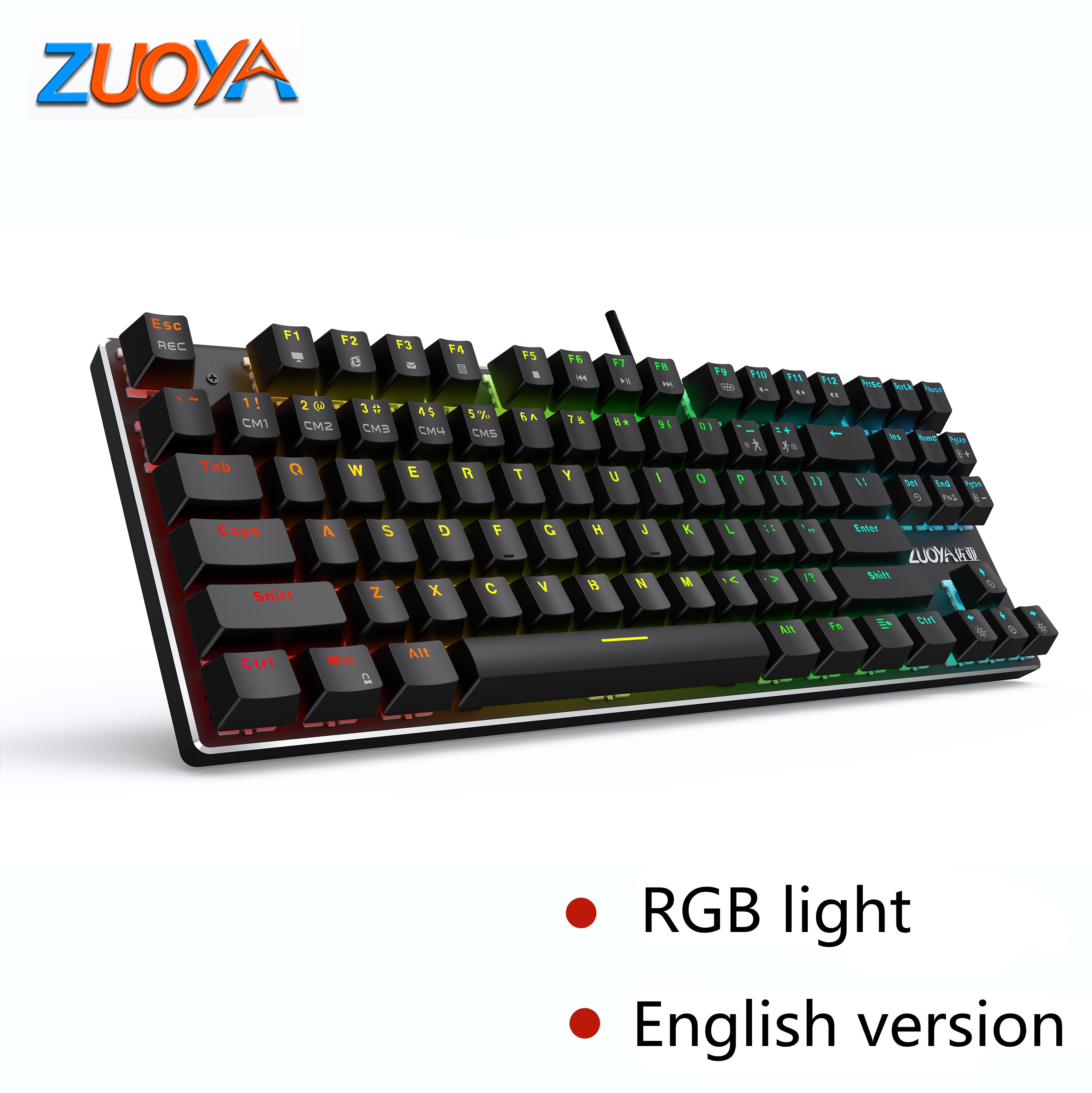 ZUOYA 87KEY Mechanical Gaming Keyboard RGB Backlit... – Vicedeal