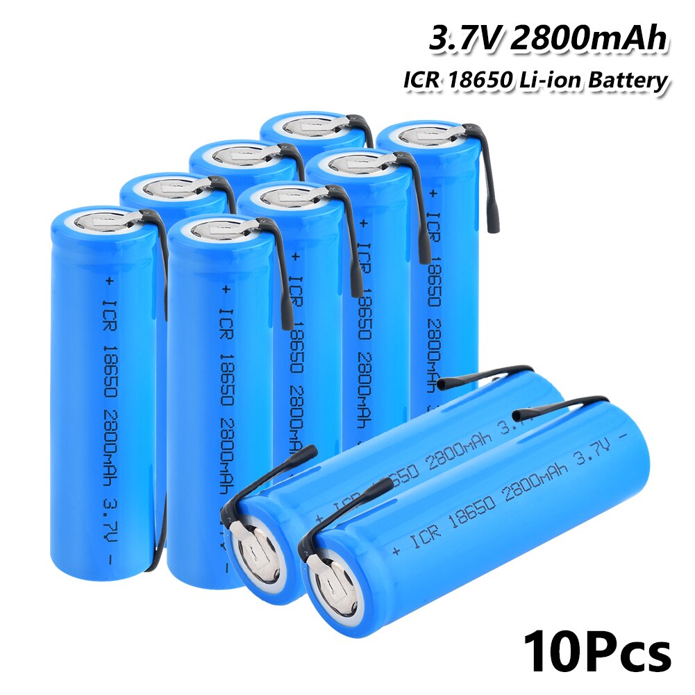 1/2/4/6/8/10 Pcs 18650 Battery 2800mAh ICR 18650 3... – Grandado