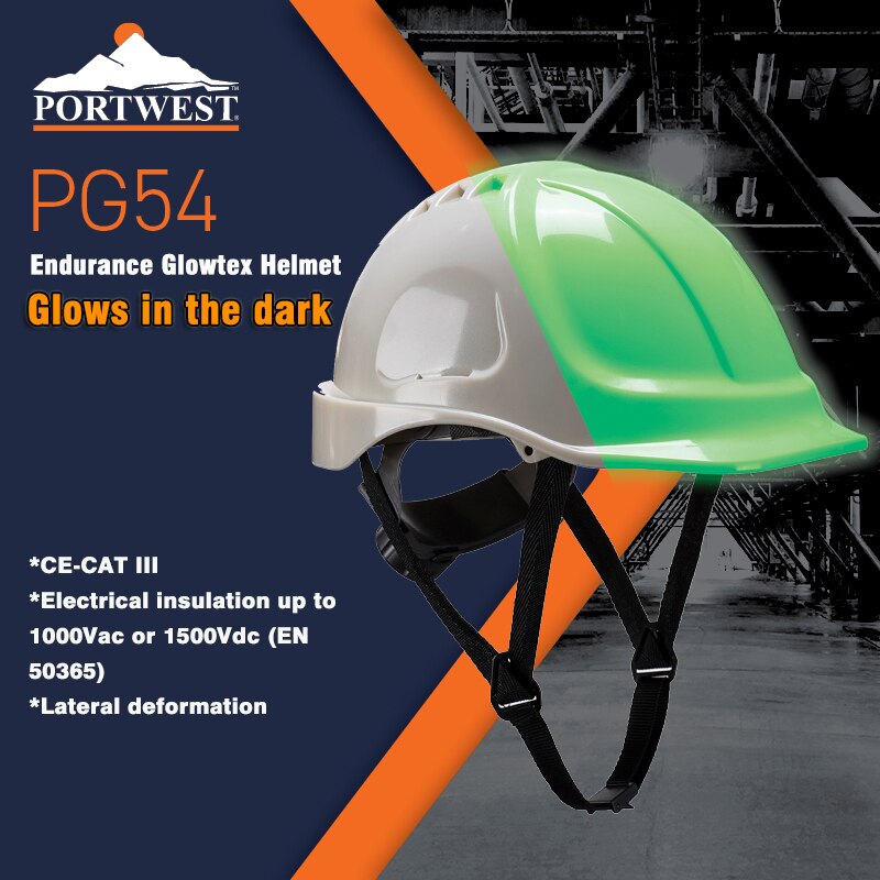 Portwest Luminous Hard Hat ABS Shell Glows In The ... – Vicedeal