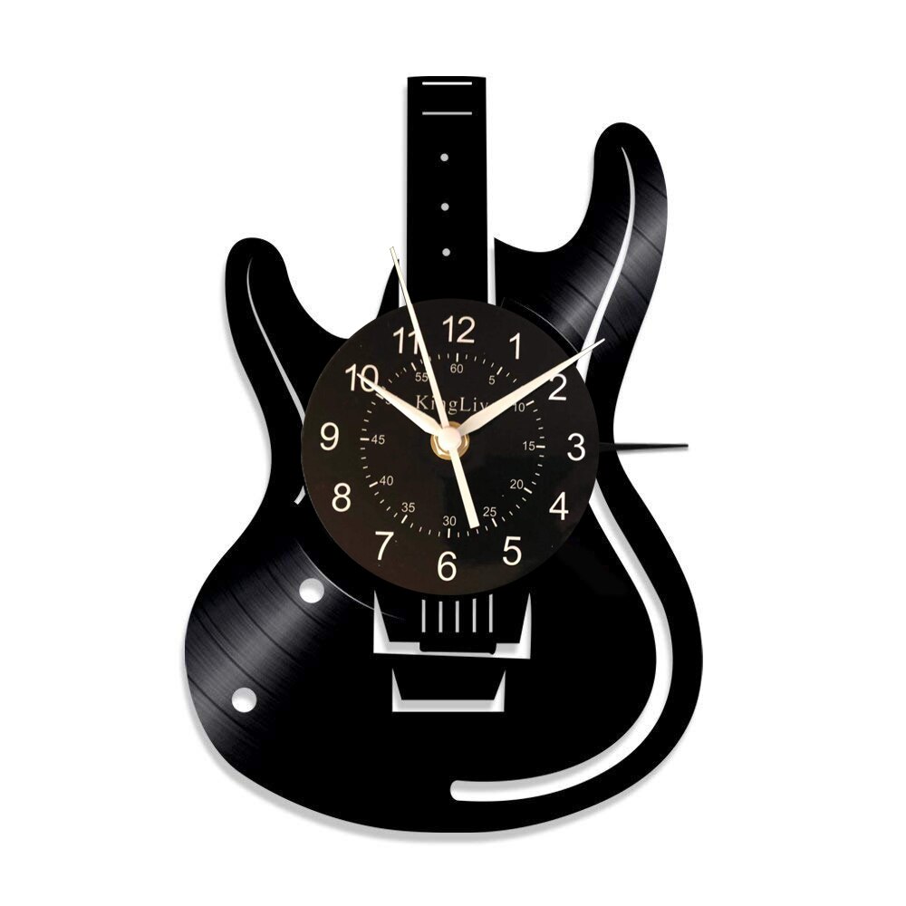 Musical Guitar Led Vinyl Wall Clock Color Change D... – Grandado