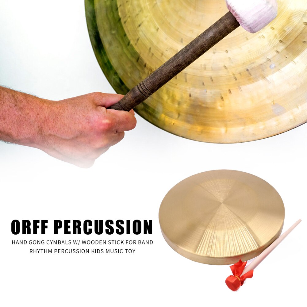 Brass Hand Gong with Wooden Stick for Band Percuss... – Grandado