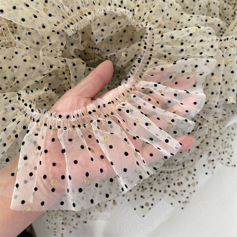 2 Meter/pack 8Cm Beige Mesh Zwarte Stof/Bronzing G... – Vicedeal