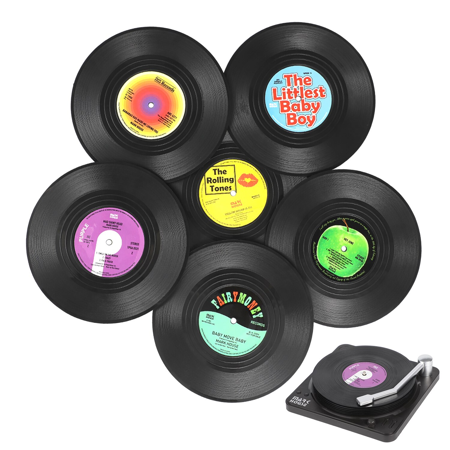 6/12PCS Coasters for Drinks Retro Home Table Cup M... – Grandado
