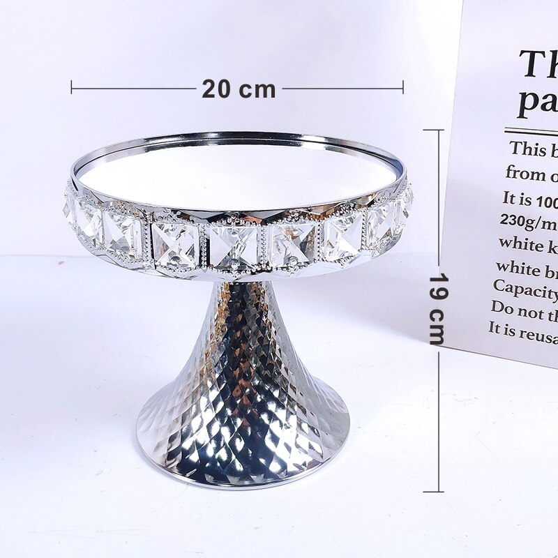 Crysta Silver Cake Plate Stand Acrylic Mirror Meta... – Vicedeal