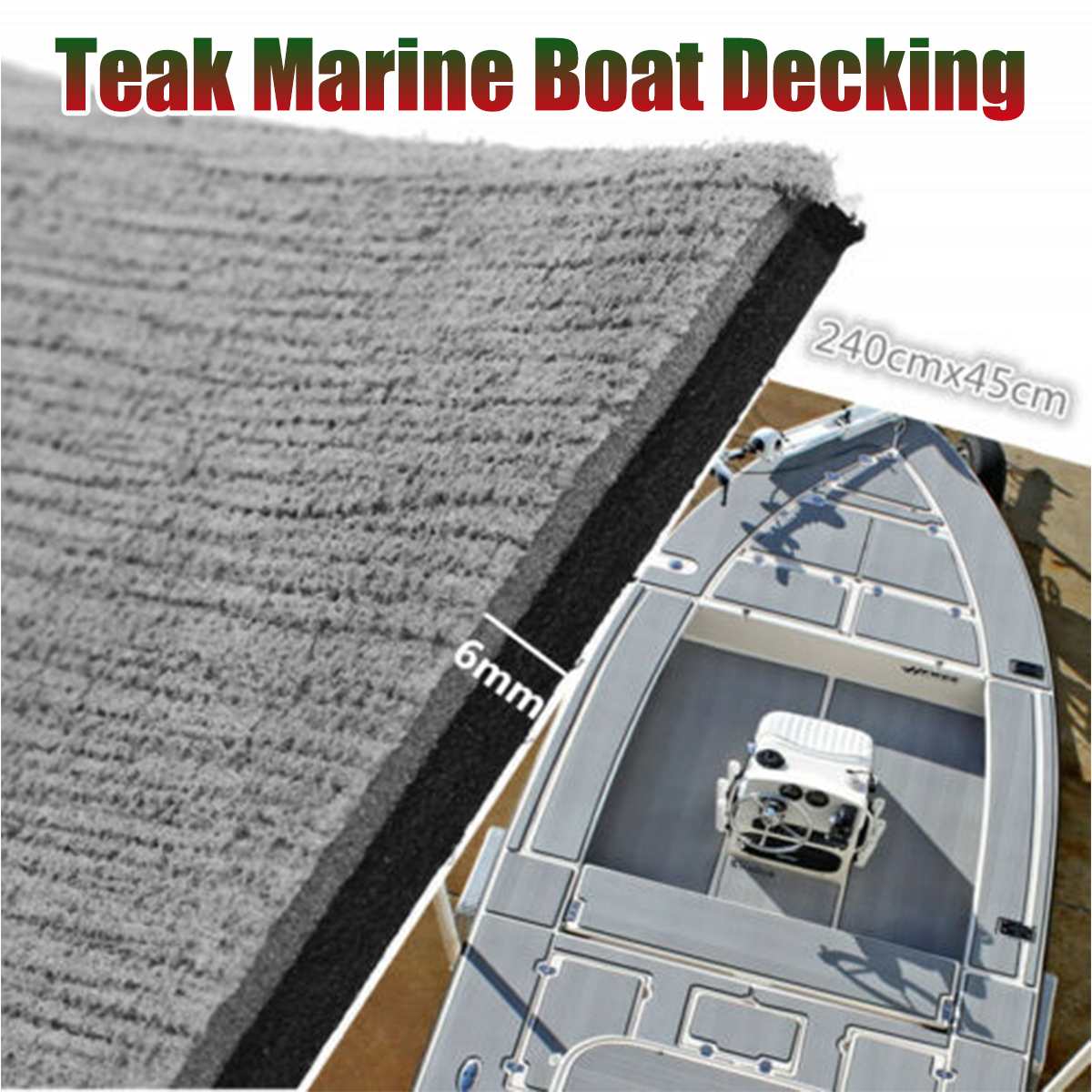 2400x450x6mm Selbst-Adhesive Grau Schaum Teak Deck... – Vicedeal