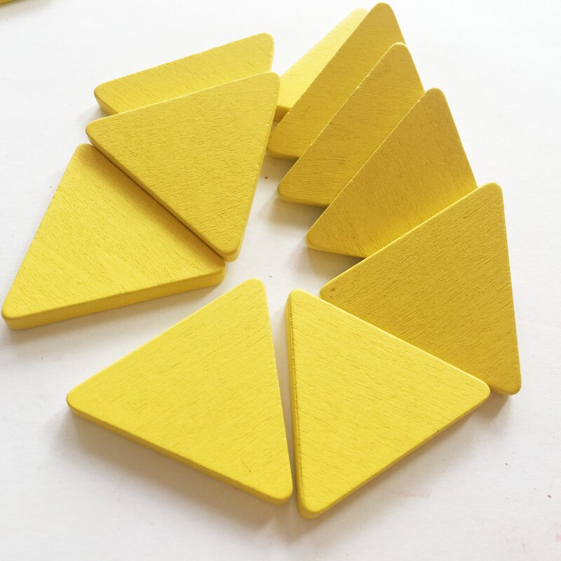 Wooden Craft Color Green Square Triangle Puzzle Ch... – Grandado