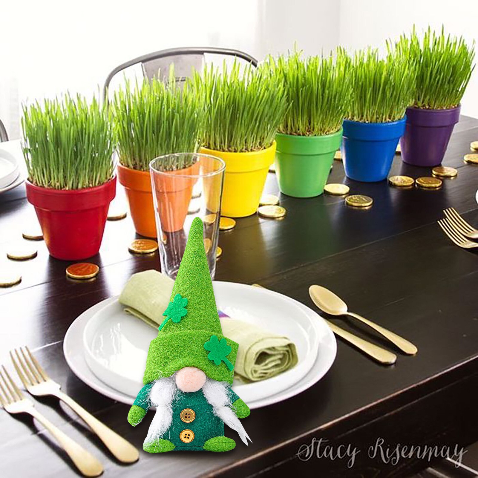 Set of 2 Irish Leprechaun Desktop Decoration Green... – Grandado