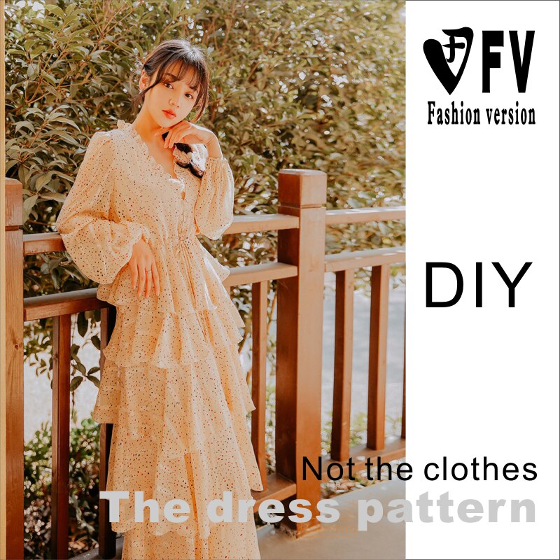 Retro Rok Patroon Lange Mouwen Jurk Kledingstuk Te... – Grandado