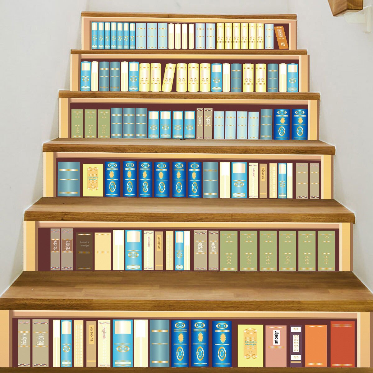 Bookcase Staircase Sticker For House Stairs Decora... – Grandado