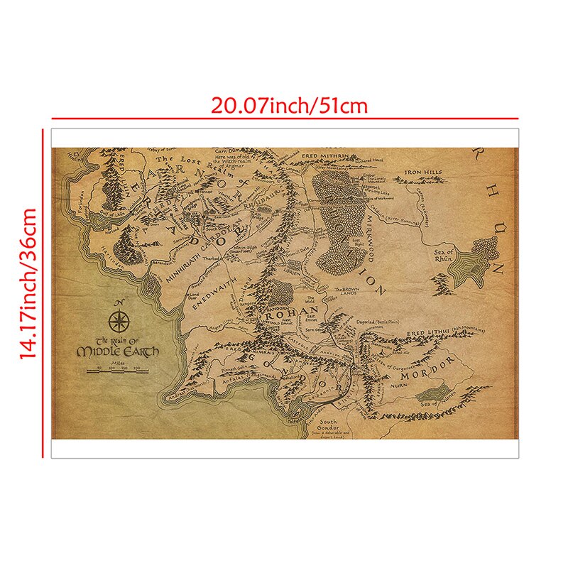 51*36cm Vintage Map Kraft Paper Poster Canvas Pain... – Grandado
