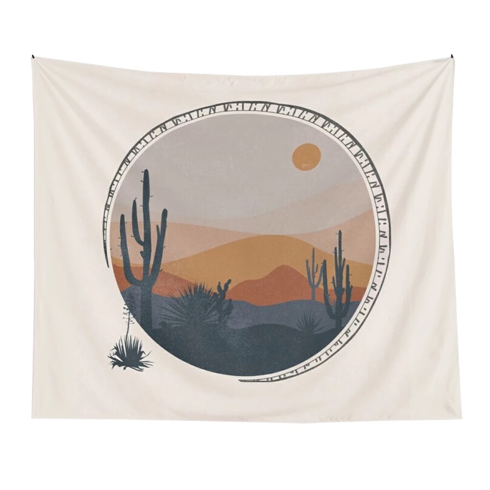 Sun Moon Abstract Mountains Sunset Tapestry Wall H... – Grandado