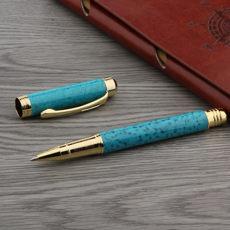 Office Classic Metal Golden Student Pen Turquoise ... – Vicedeal