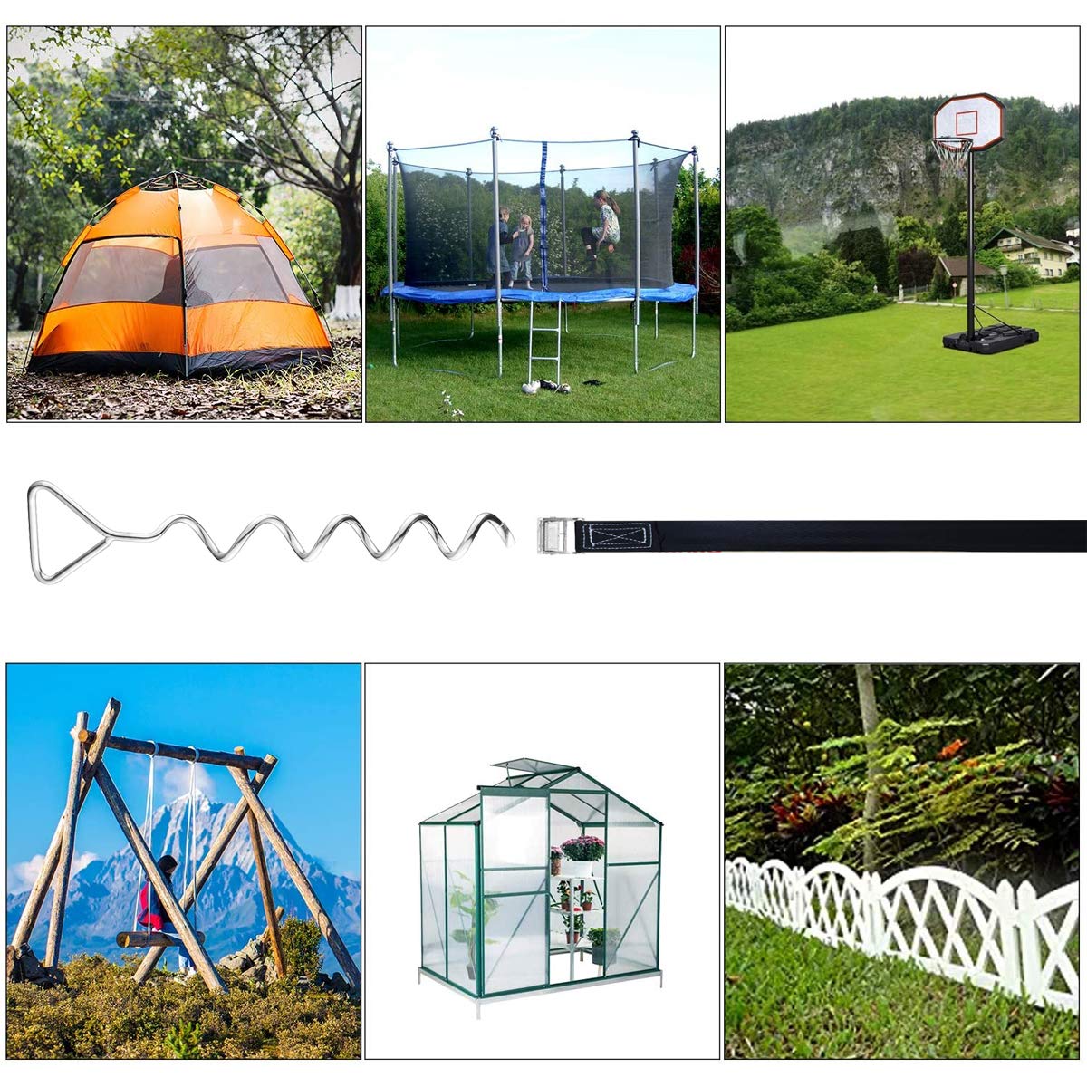 Heavy Duty Trampoline Ground Anchor Kit Trampoline... – Grandado