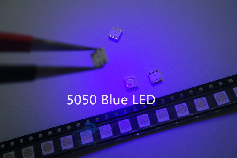 100 Uds SMD 5050 LED Chip luz azul Super brillante... – Grandado