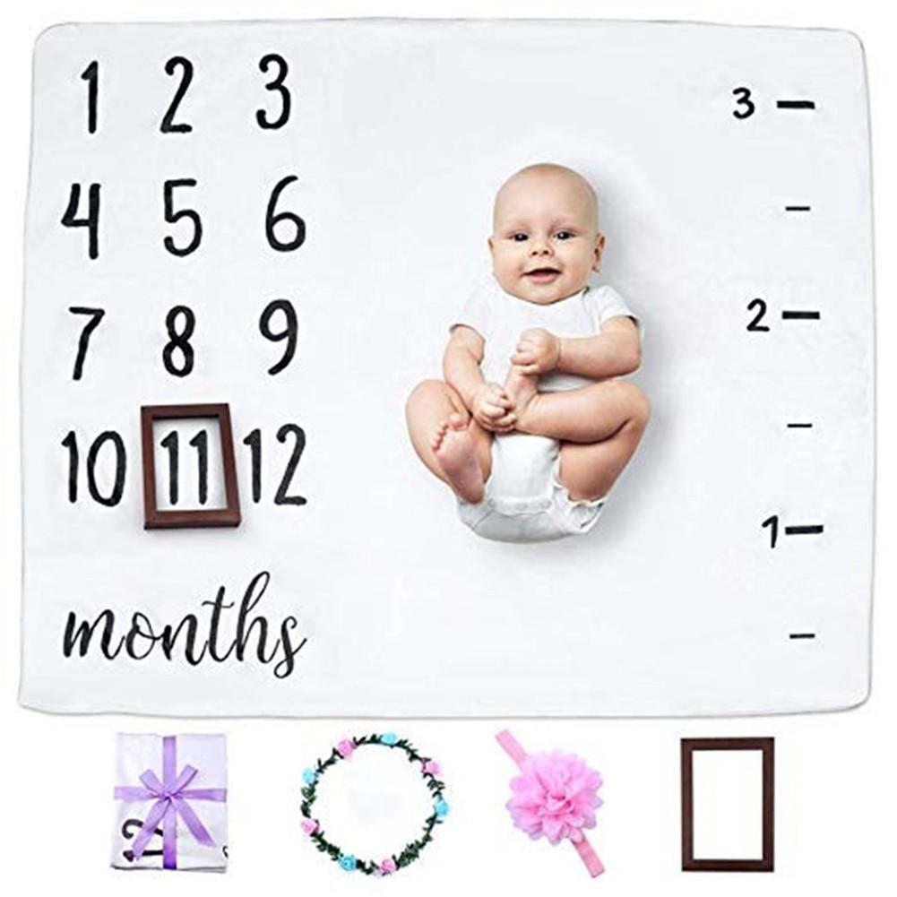 Baby Monthly Growth Milestone Blanket Large Photo ... – Grandado
