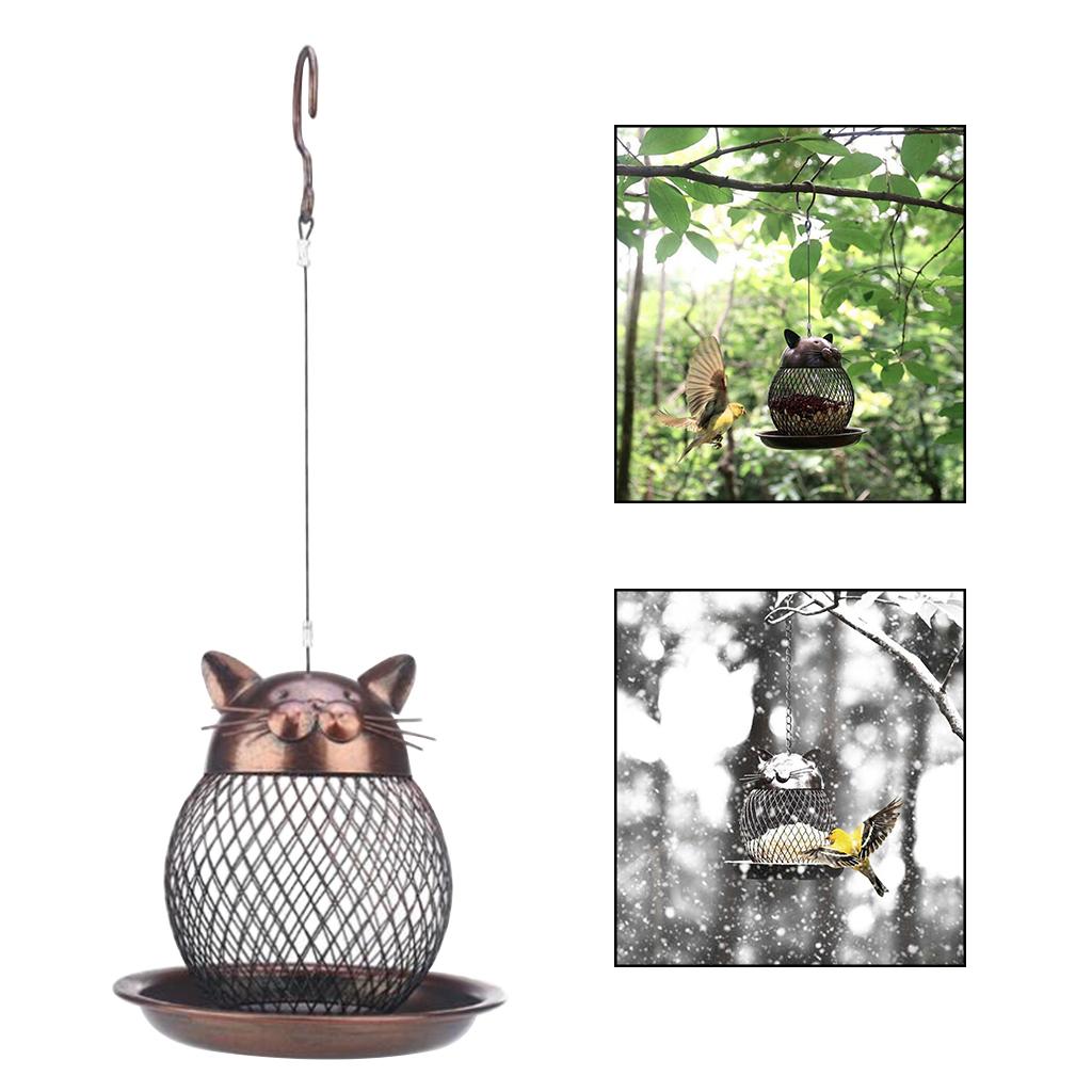 Hanging Bird Feeder Outdoor Metal Mesh Feeding Sta... – Grandado
