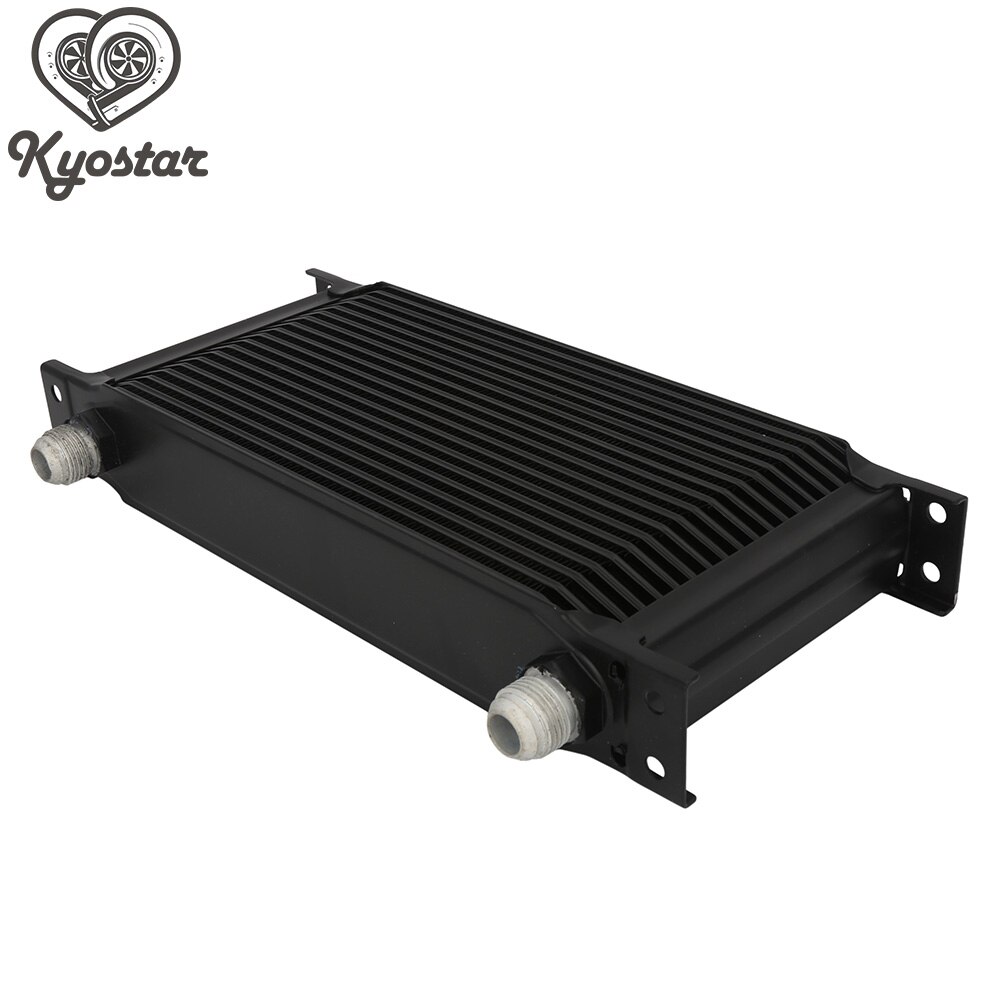 Universal Oil Cooler 19 Row 10AN Black Silver Brit... – Grandado