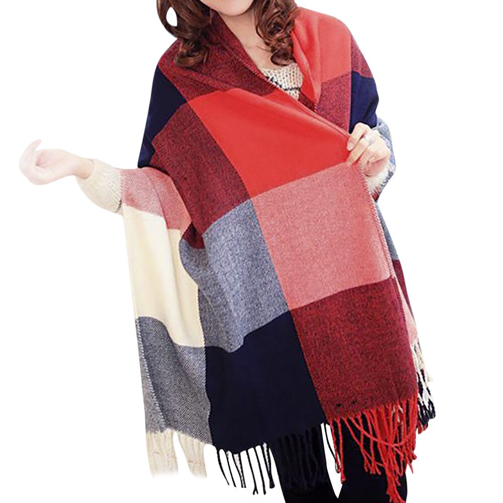 hijab scarf women and Autumn Scarves Plaid Tassel ... – Vicedeal