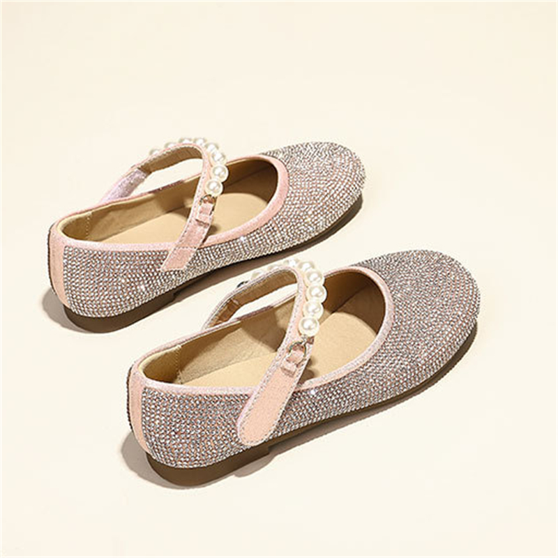 Girls Leather Shoes Children Rhinestone Soft Sole ... – Grandado
