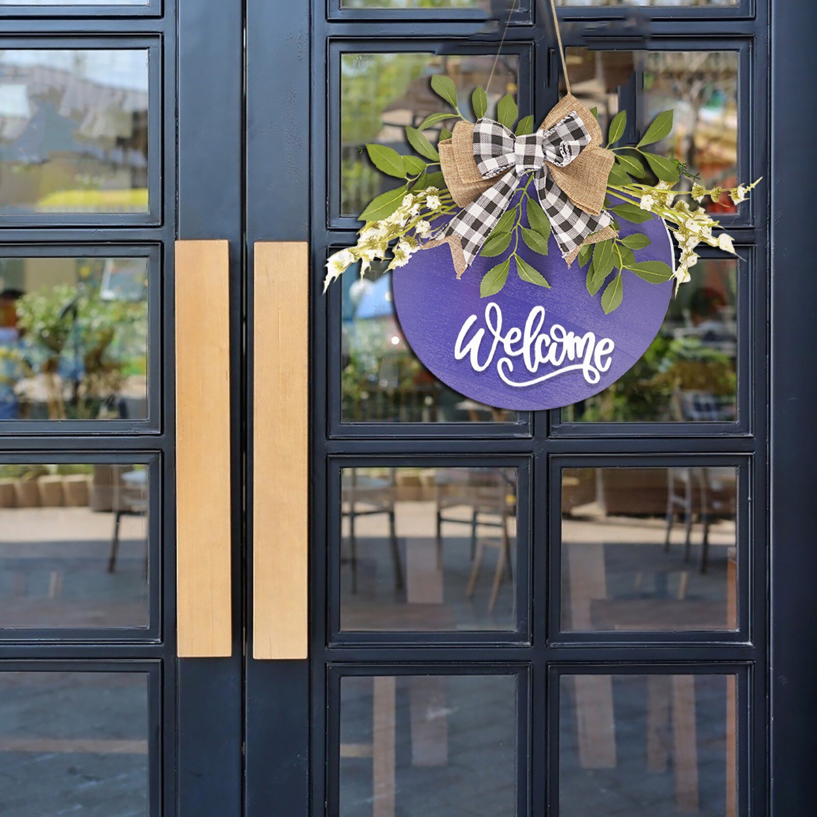 Front Door Wreath Decor Welcome Door Hanger Spring... – Vicedeal