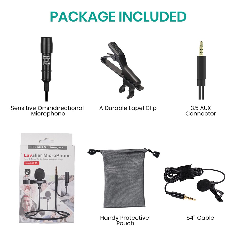 Lavalier Lapel Microphone 2in1 with Earphone Jack ... – Grandado