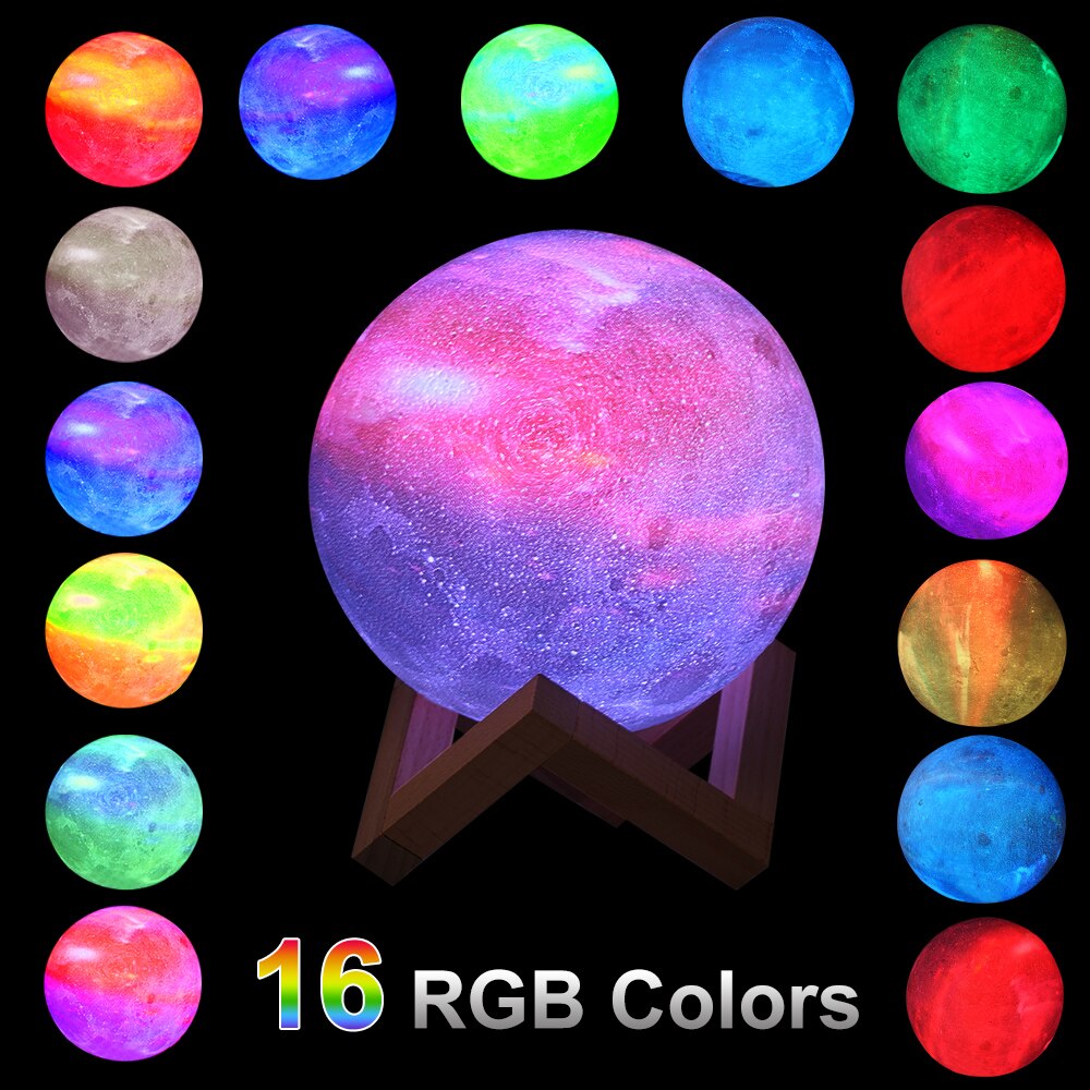 15 Cm/5.9in 3D Printing Star Maan Lamp Usb Led Maa... – Grandado