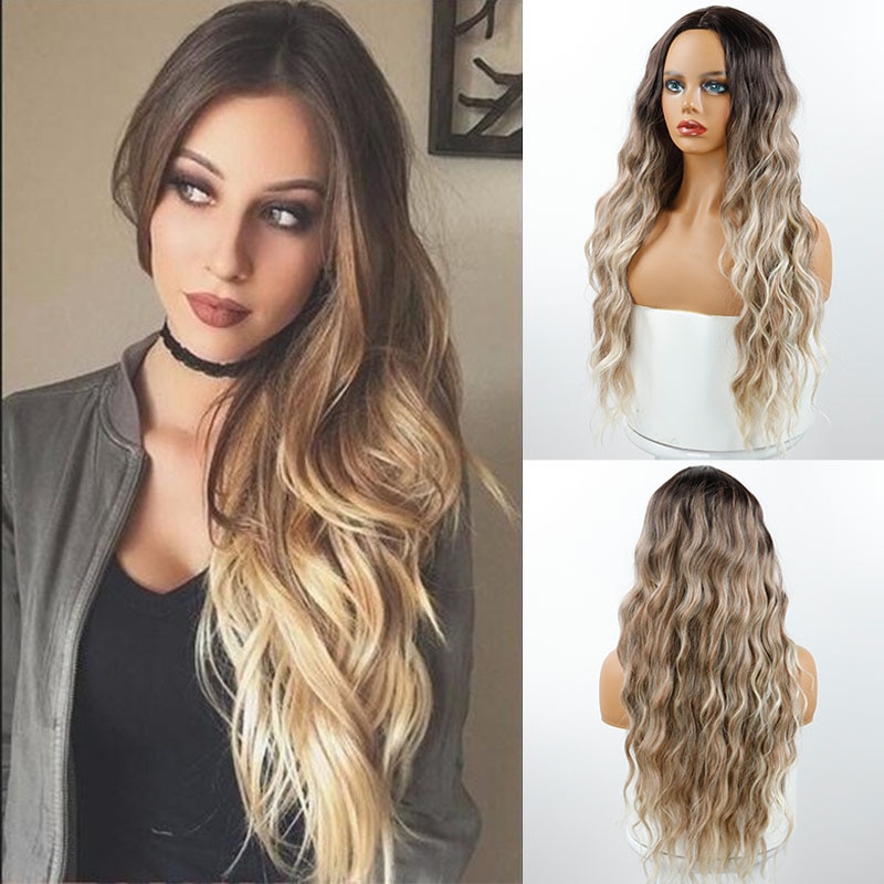 BEAUTY Long Womens Wigs Ombre Platinum Blonde Wigs... – Grandado