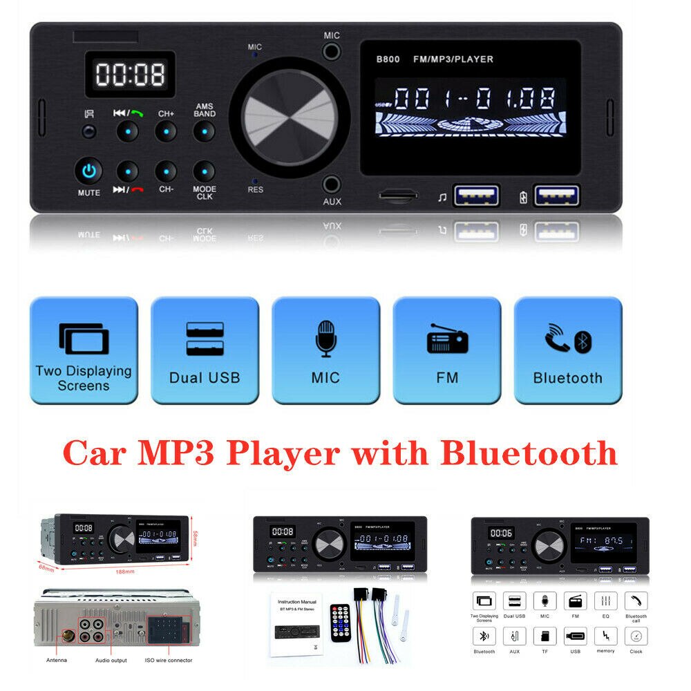 12V Auto Fm Stereo MP3 Speler Met Bluetooth Fm Aut... – Vicedeal