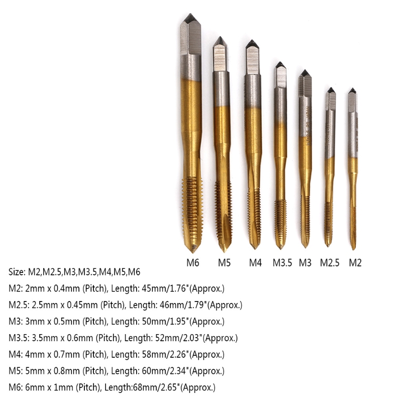 M2/M2.5/M3/M3.5/M4/M5/M6 HSS Metric Straight Flute... – Vicedeal